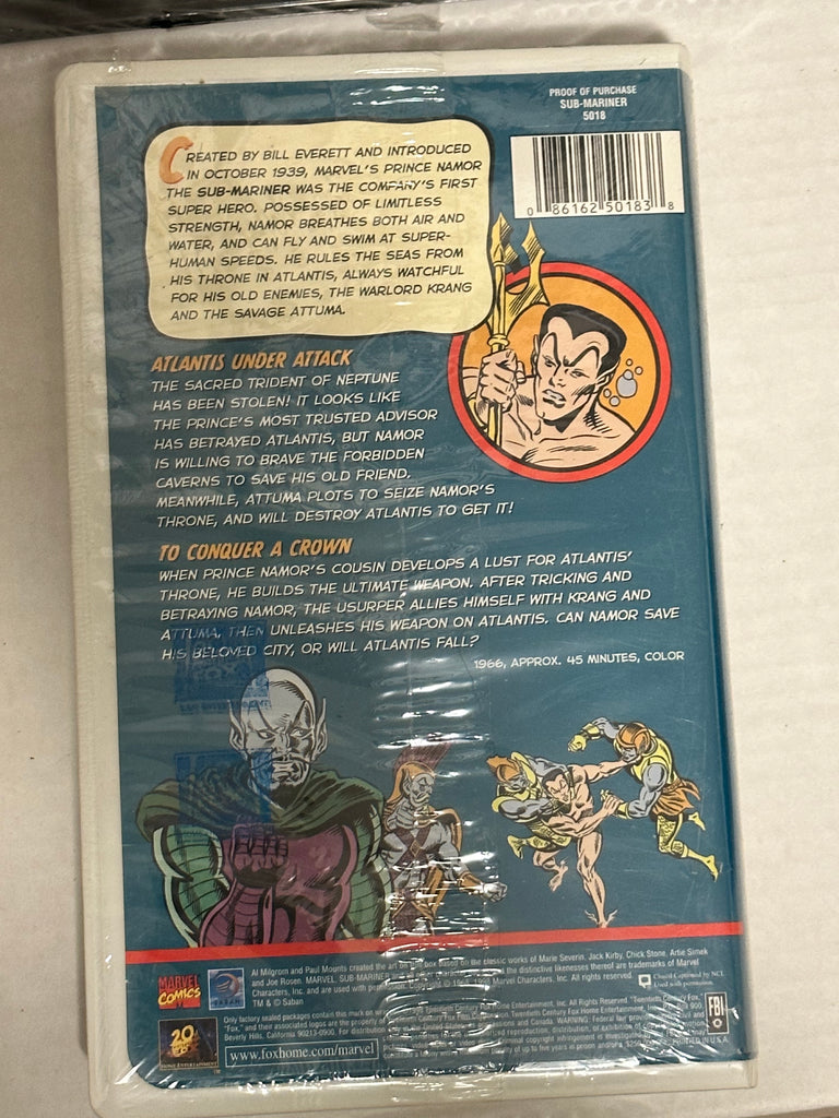 VHS Marvel Submariner rare vintage factory sealed 1998 – Fastball ...