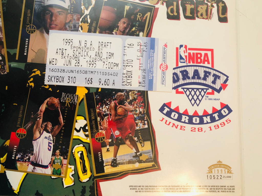 1995 Toronto Raptors draft card card sheet and ticket – Fastball ...